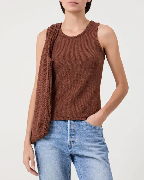 CASASOLA Carolina Tank Top - Brown