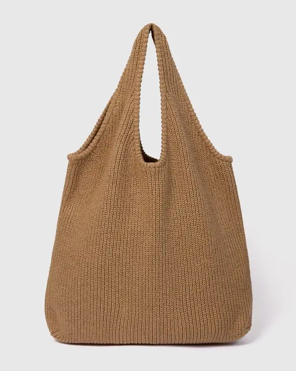 CASASOLA Costanza Knit Bag - Camel