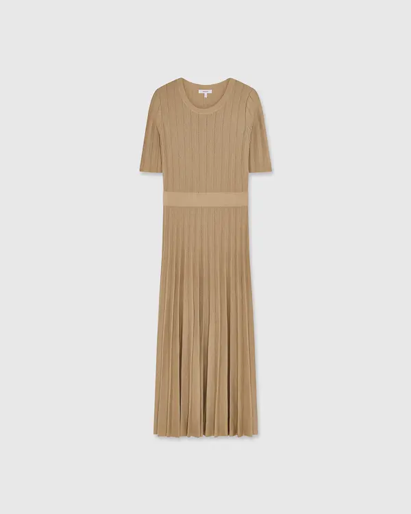 CASASOLA Annamaria Pointelle Dress - Camel