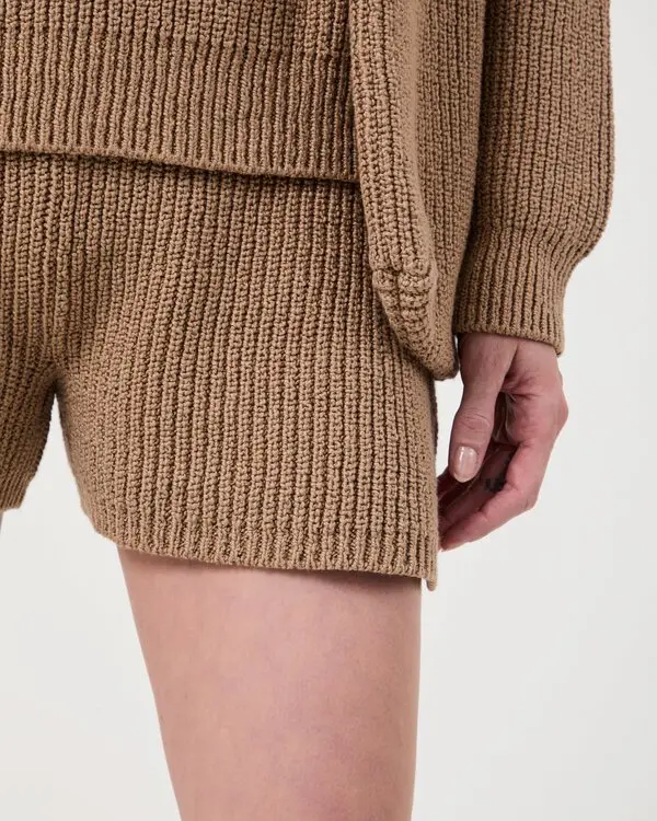 CASASOLA Alba Heavyweight Knit Shorts - Camel