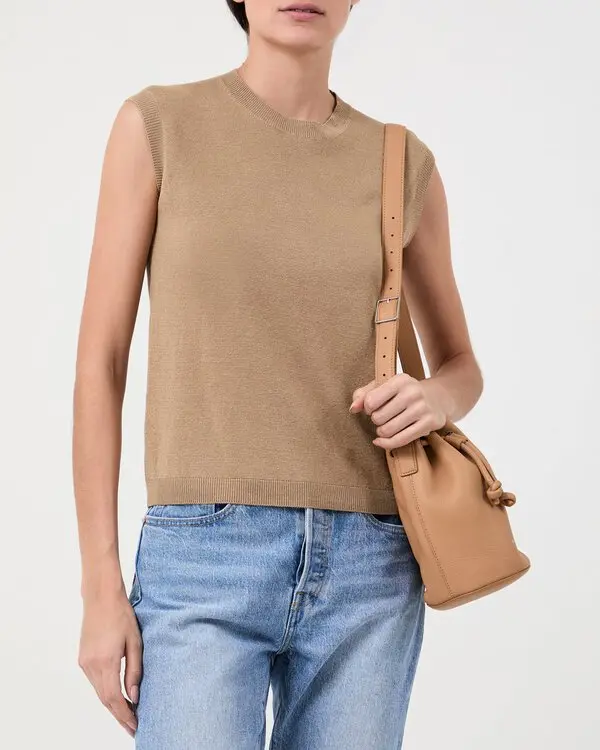 CASASOLA Milena Linen Top - Camel