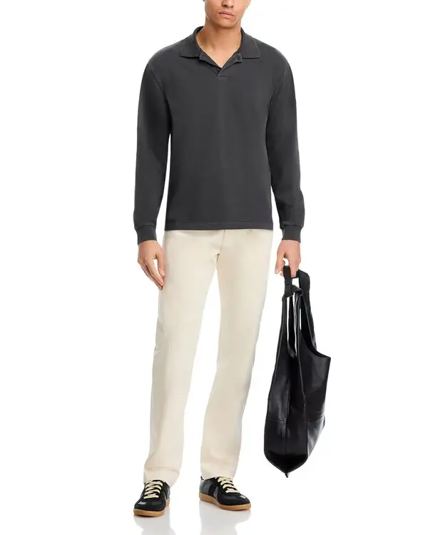 Madewell Long Sleeve Cotton Polo Shirt - Coal