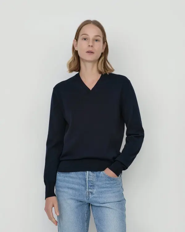 CASASOLA Giada V-neck Sweater - Navy