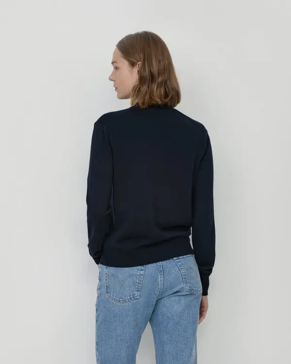 CASASOLA Giada V-neck Sweater - Navy