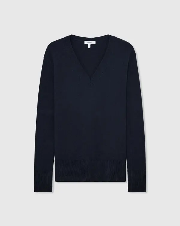 CASASOLA Celestina V-neck Sweater - Navy