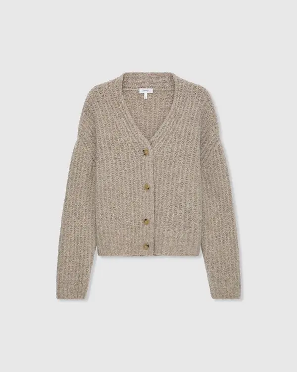 CASASOLA Bouclé Cashmere And Silk Cardigan - Stone
