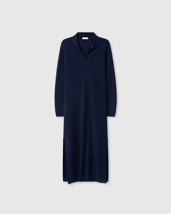 CASASOLA Daria Linen Knit Midi Dress - Navy