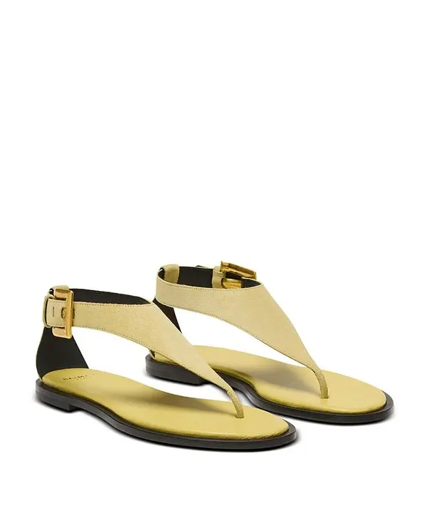 Balmain Anthem Flat Thong Sandals - Beige