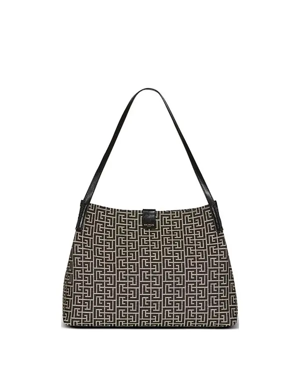 Balmain Monogram Jacquard Medium Release Shopper Bag