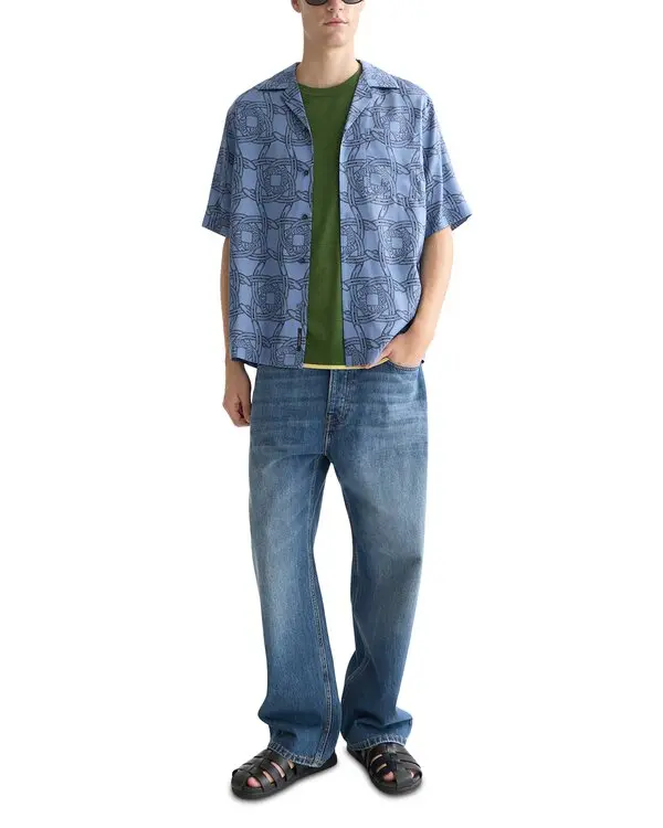 Scotch & Soda Printed Tencel Relaxed Fit Short Sleeve Shirt
