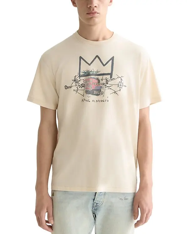 Scotch & Soda Basquiat Artwork Relaxed Fit Tee - Eggnog