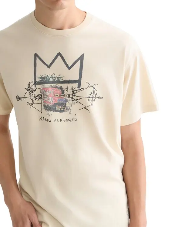 Scotch & Soda Basquiat Artwork Relaxed Fit Tee - Eggnog