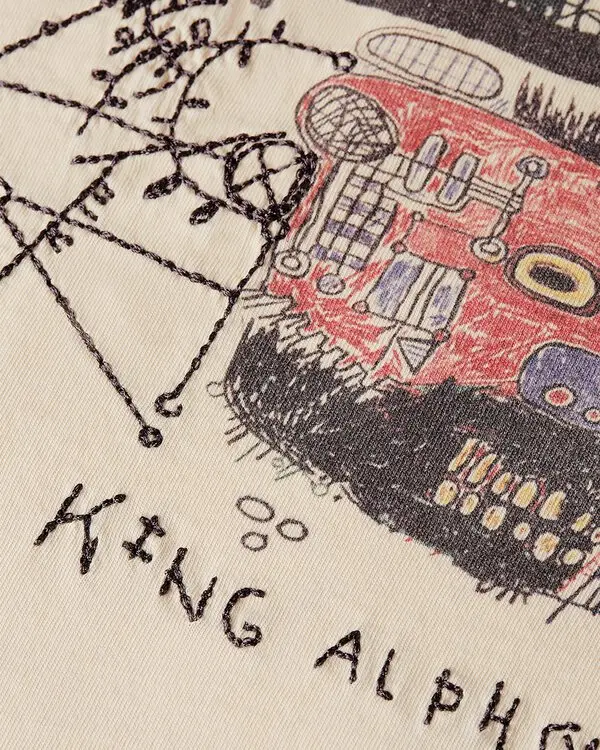 Scotch & Soda Basquiat Artwork Relaxed Fit Tee - Eggnog