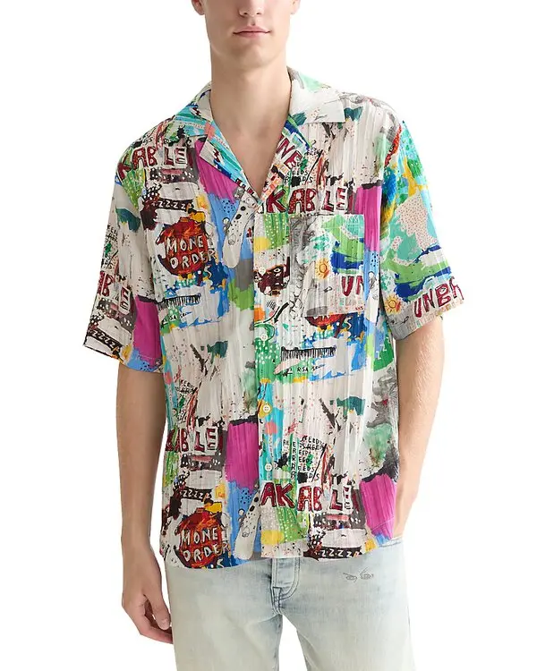 Scotch & Soda Basquiat Printed Relaxed Fit Short Sleeve Shirt