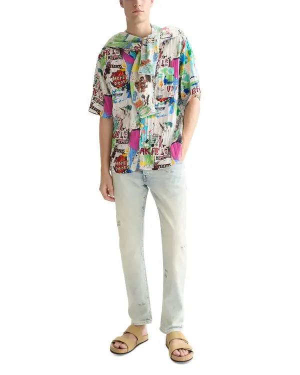 Scotch & Soda Basquiat Printed Relaxed Fit Short Sleeve Shirt