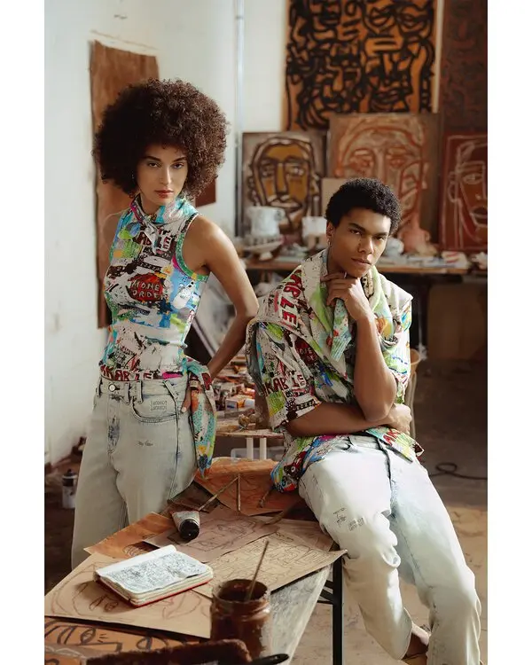 Scotch & Soda Basquiat Printed Relaxed Fit Short Sleeve Shirt