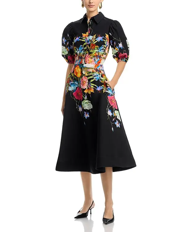 Rickie Freeman For Teri Jon Puff Sleeve Shirtdress
