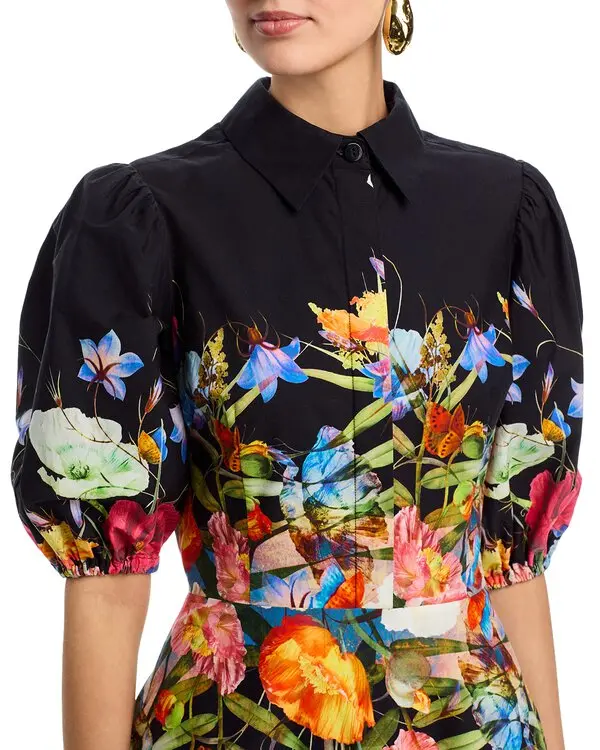 Rickie Freeman For Teri Jon Puff Sleeve Shirtdress