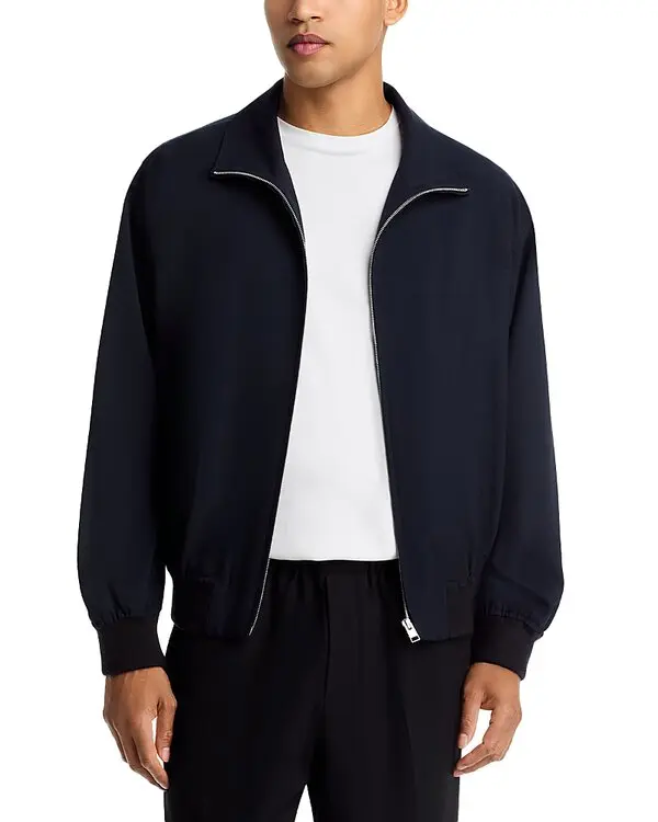 FRAME Wool Zip Blouson Jacket - Dark Navy