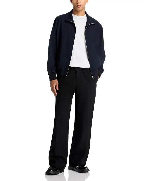 FRAME Wool Zip Blouson Jacket - Dark Navy