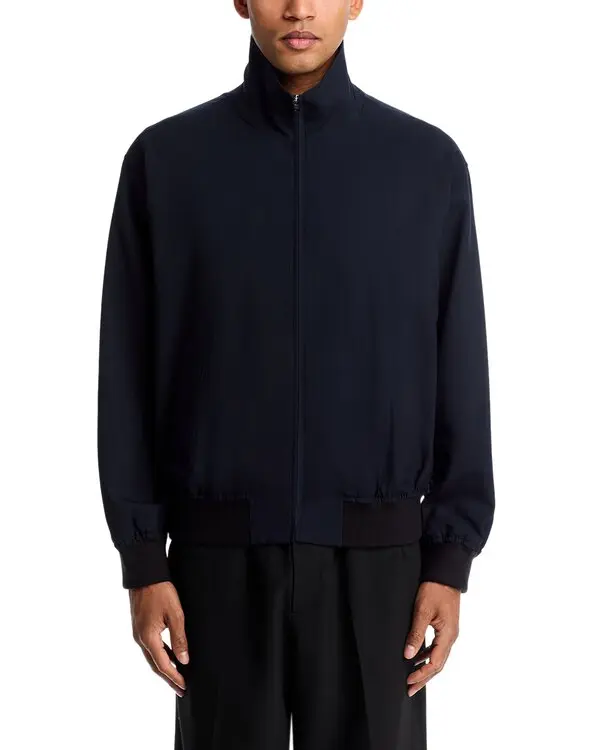 FRAME Wool Zip Blouson Jacket - Dark Navy