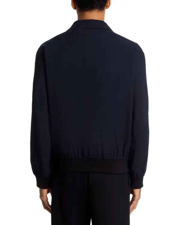 FRAME Wool Zip Blouson Jacket - Dark Navy