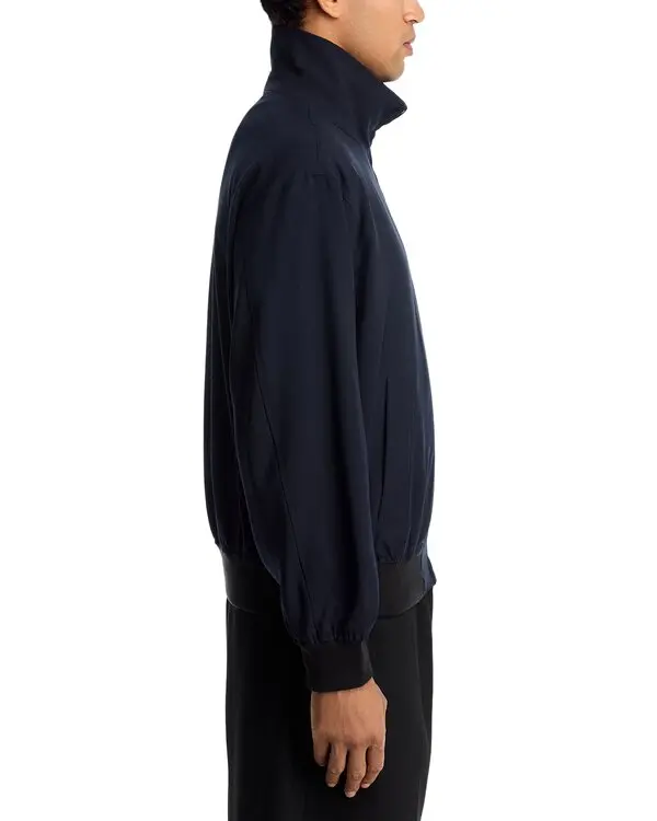 FRAME Wool Zip Blouson Jacket - Dark Navy