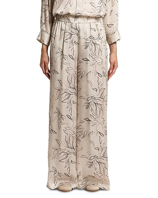 Peserico Elasticized Waist Palazzo Pants - Beige Birch
