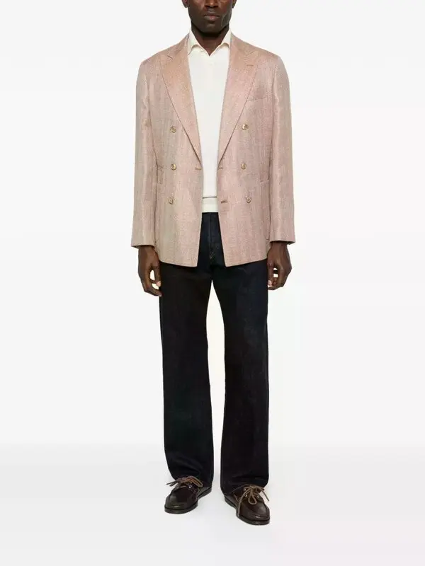 Brunello Cucinelli Herringbone Double-breasted Jacket