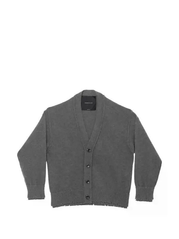 FEDERICO CINA Frayed Button Cardigan