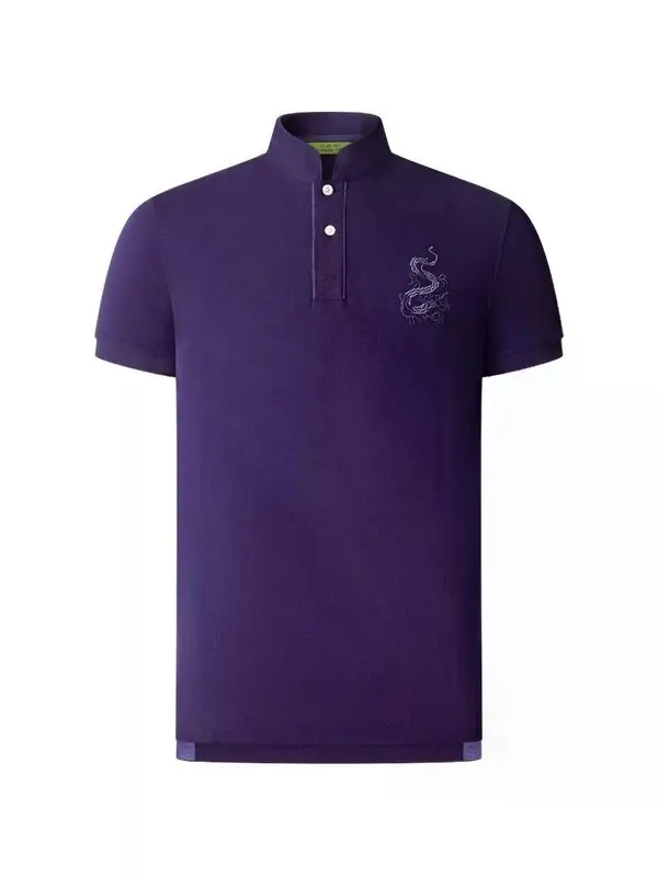Shanghai Tang Dragon Cotton Polo Shirt - Purple