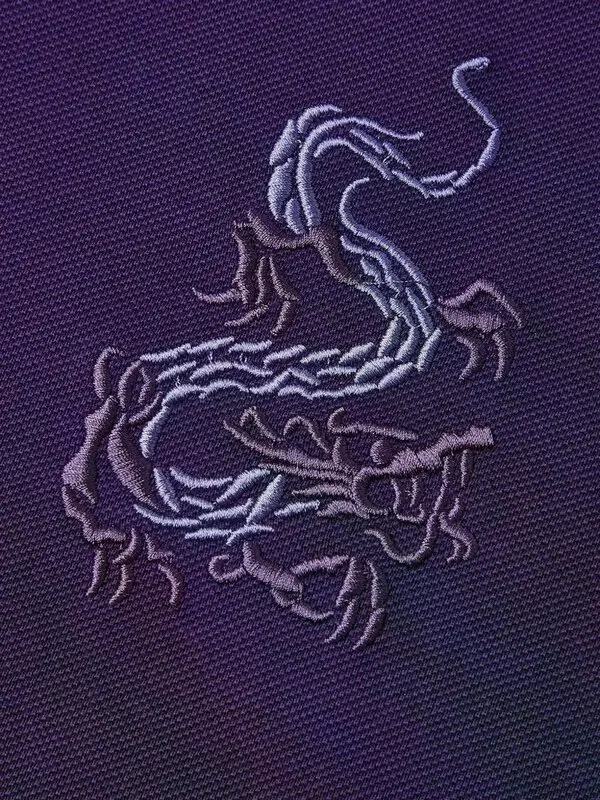 Shanghai Tang Dragon Cotton Polo Shirt - Purple