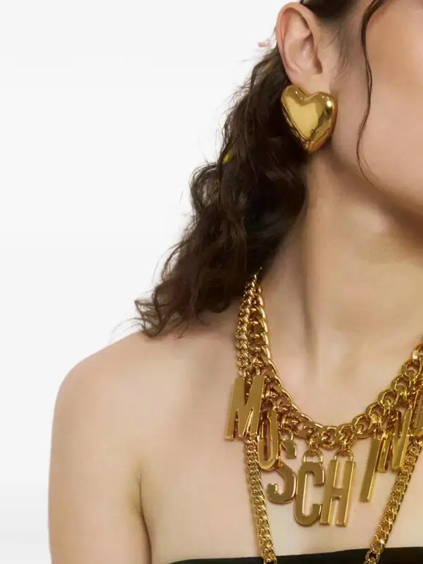 Moschino Heart-shaped Clip-on Earrings - Gold