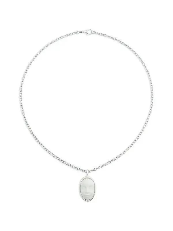 POISONED HEARTS Face Pendant Chain Necklace