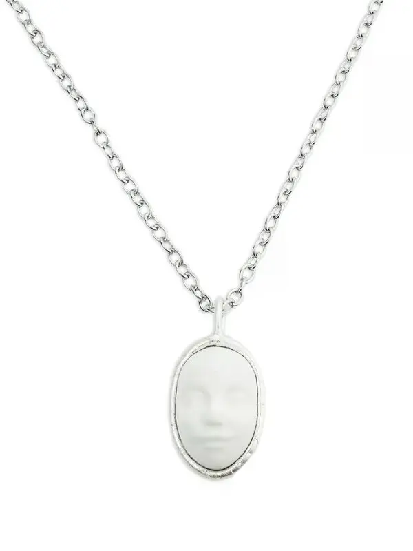 POISONED HEARTS Face Pendant Chain Necklace