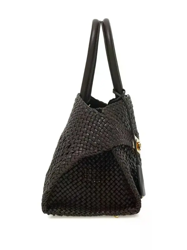 FERRAGAMO Woven Hug Tote Bag - Brown