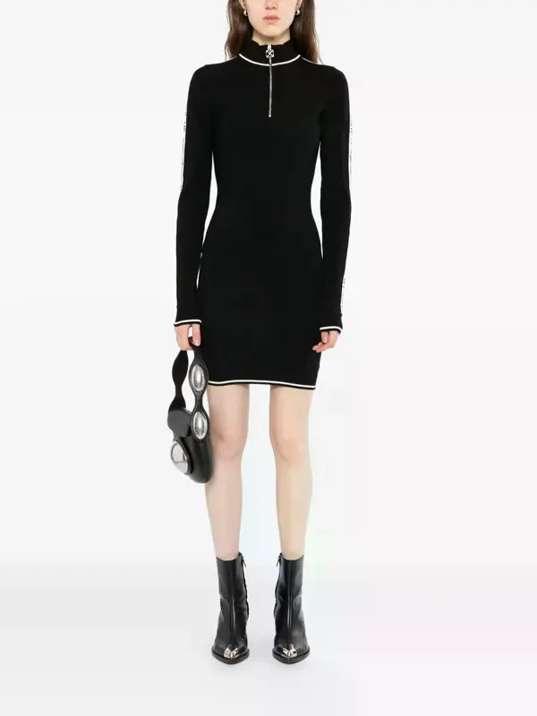 Off-White Logo Tape Long-sleeved Dress