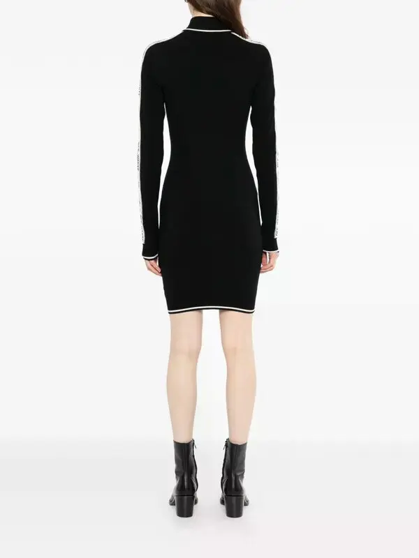 Off-White Logo Tape Long-sleeved Dress