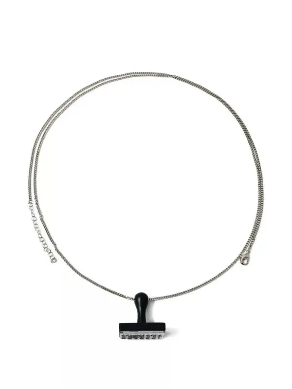 MAISON MARGIELA Stamp Pendant Necklace - Silver