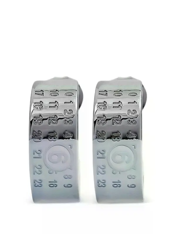 MAISON MARGIELA Engraved Open-band Earrings - Silver