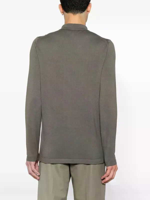 Canali Fine Knit Cashmere Shirt Sweater - Grey