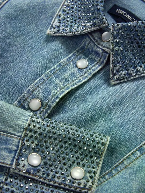 Veronica Beard Embellished Denim Shirt