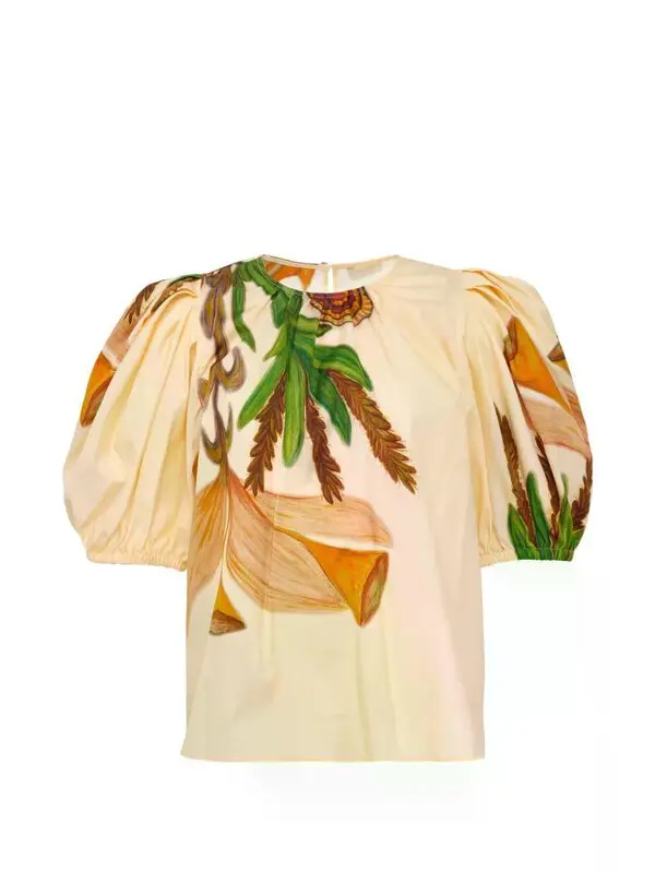 Ulla Johnson Floral Puff-sleeve Top