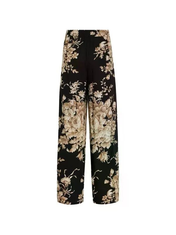Dolce & Gabbana Floral-print Trousers - Black