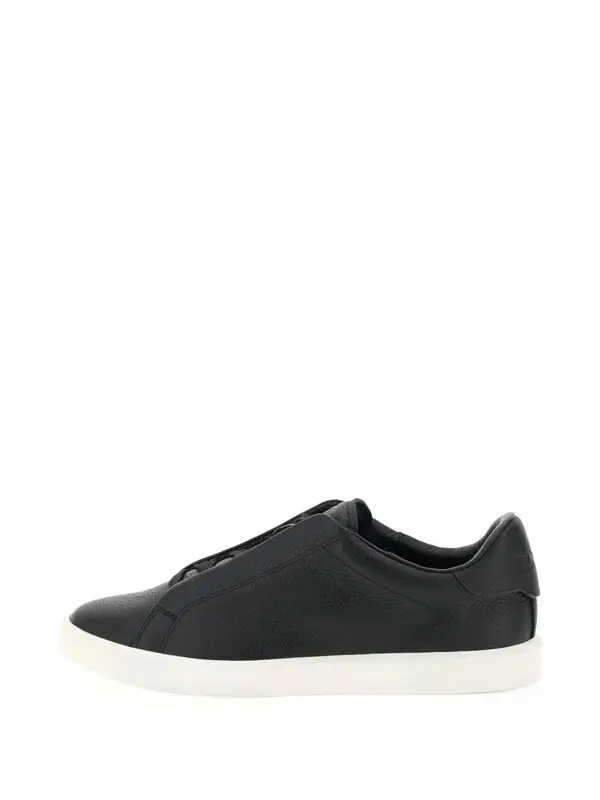 Boggi Milano Tumbled Leather Trainers - Black