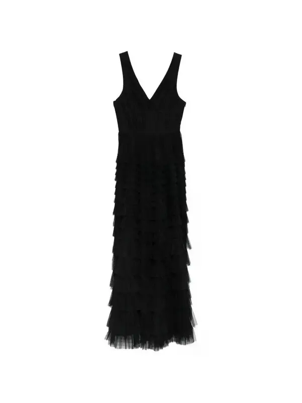TWINSET Ruffled V-neck Long Dress