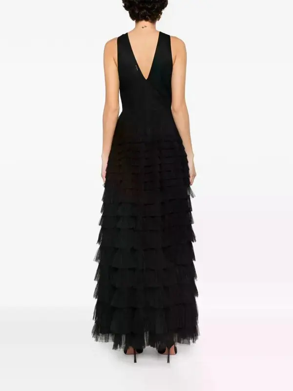 TWINSET Ruffled V-neck Long Dress