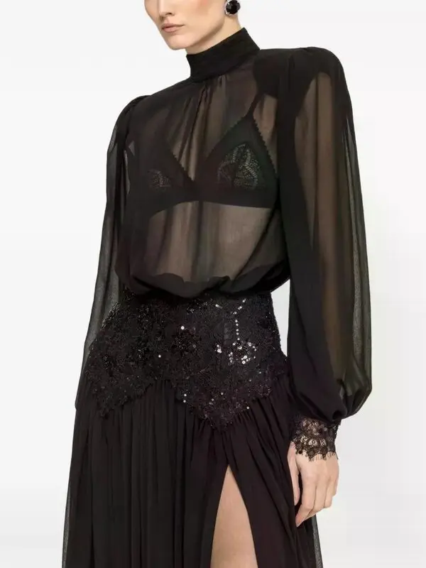 NISSA Embellished Mock-neck Dress