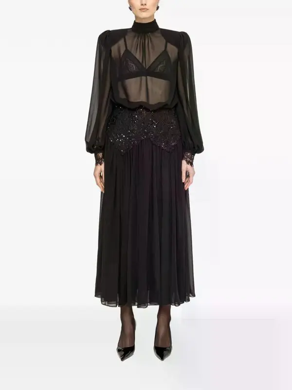 NISSA Embellished Mock-neck Dress