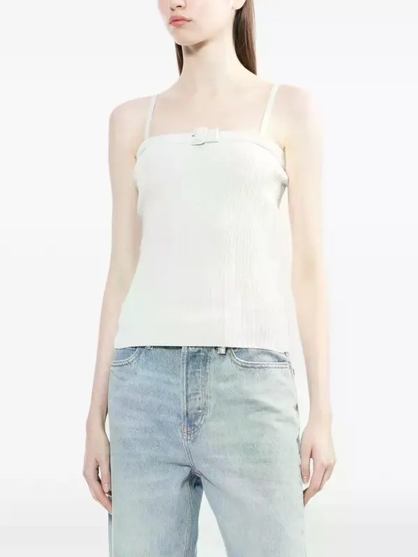 COURREGES Ribbed Strap Tank Top - Blue